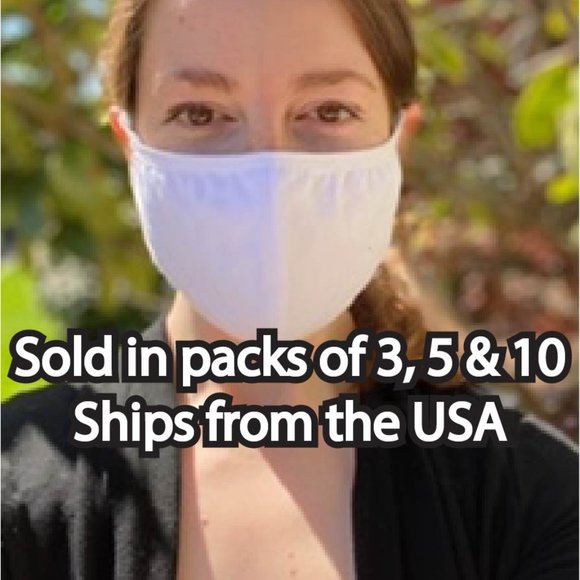 Accessories | 6 Face Mask 3 White 3 Black10 Cotton Washable | Poshmark